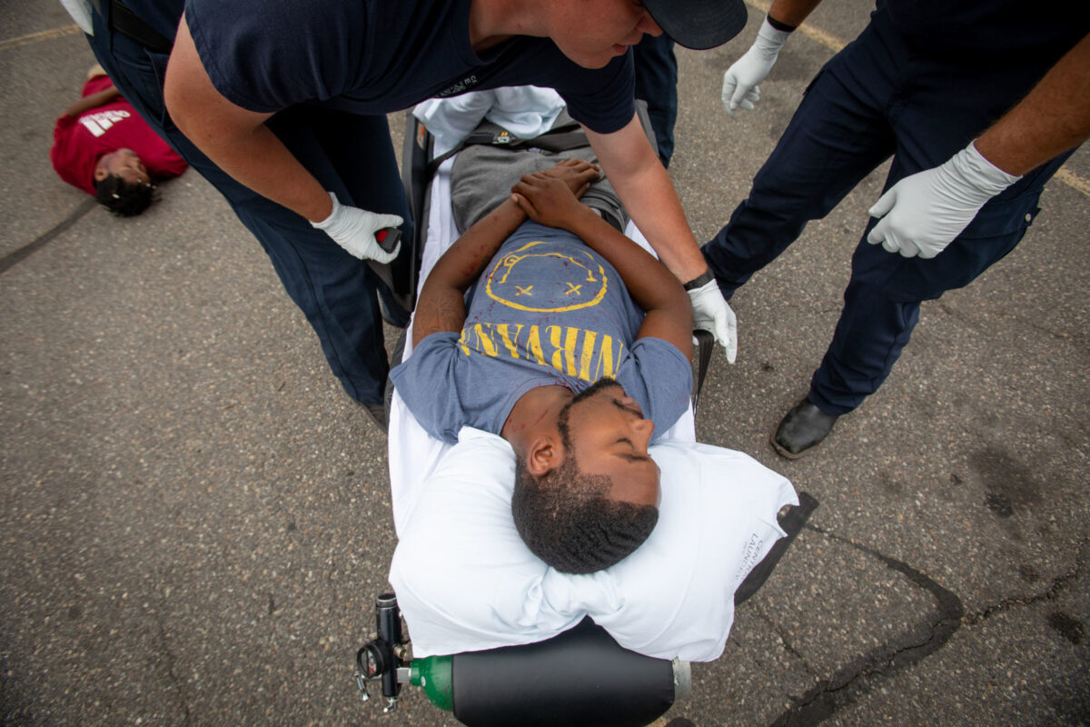Emergency response training at Stewart Stadium features fake blood ...